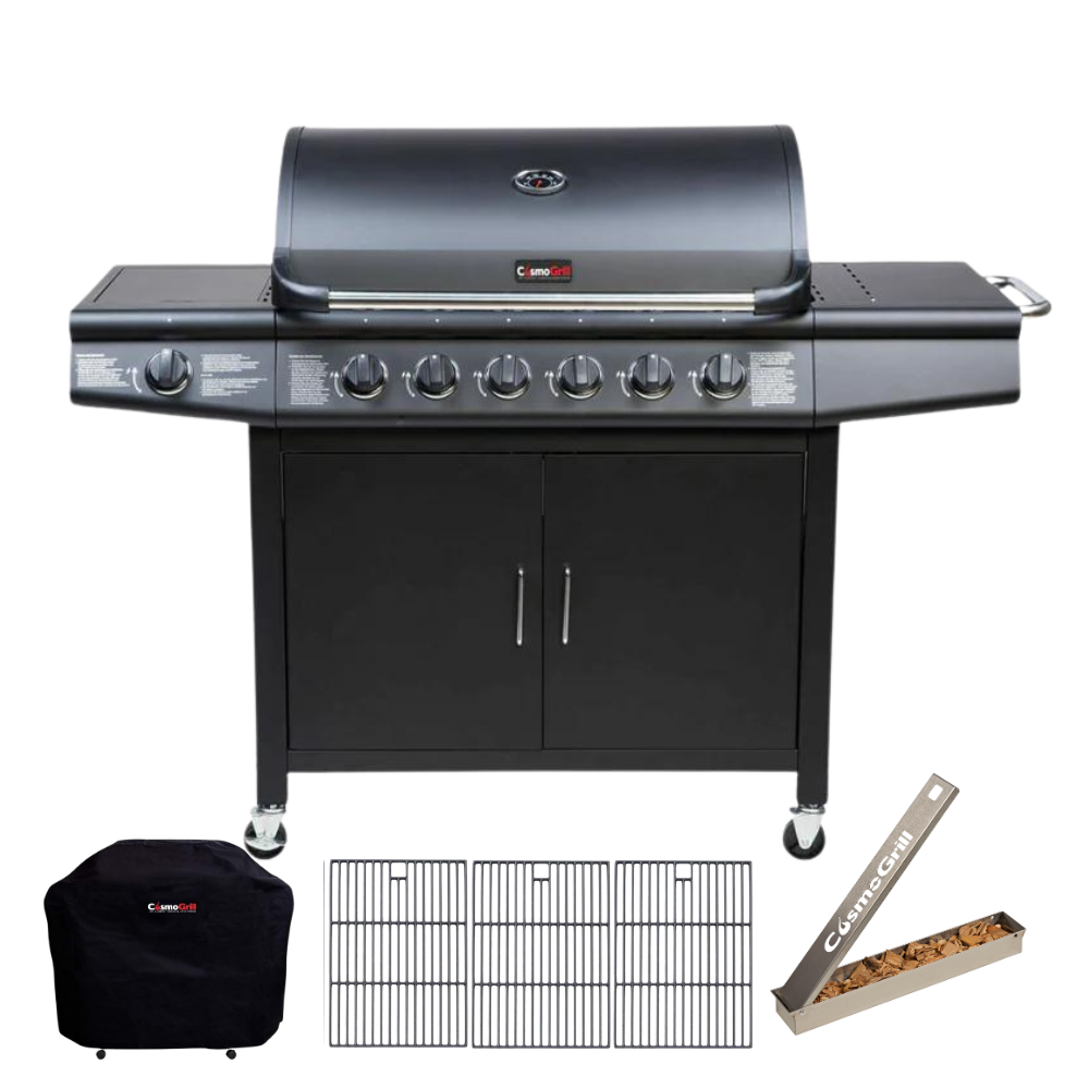 Advanced Pro 6+1 Gas BBQ Bundle | Cast Iron Cooking Set