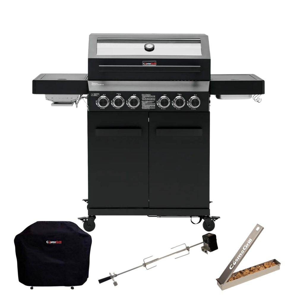 Essential Platinum Yamara Dark 4+2 Gas Grilling BBQ Bundle