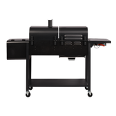 CosmoGrill Duo Dual Fuel BBQ, Gas & Charcoal Hybrid Grill, Side burner