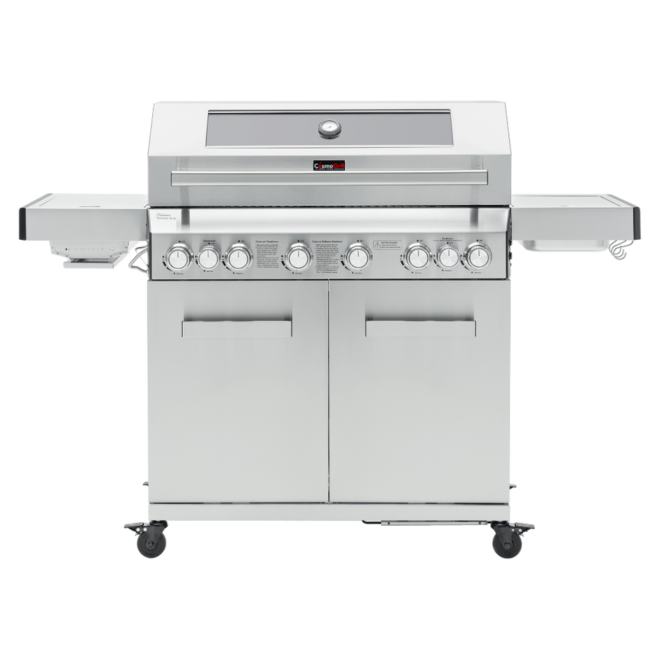 CosmoGrill Duo Dual Fuel BBQ, Gas & Charcoal Hybrid Grill, Side burner