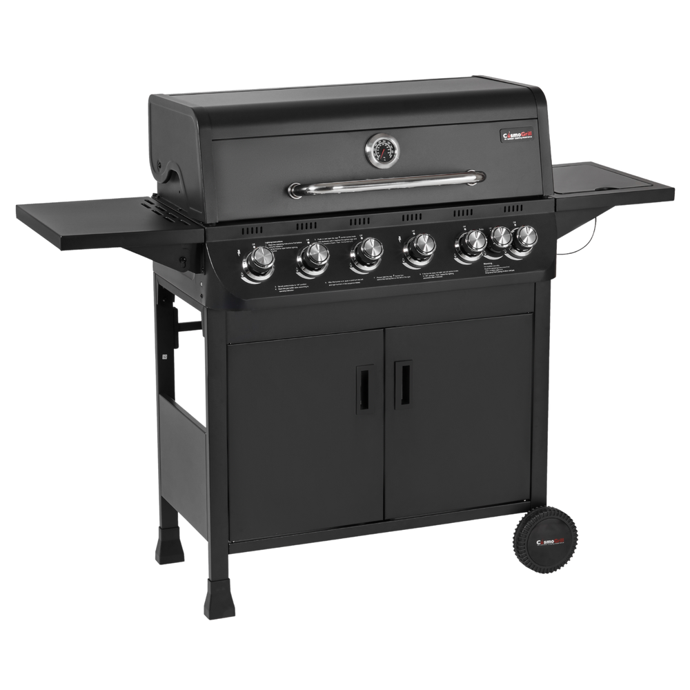CosmoGrill Emberr 6+1 Gas BBQ | 6 Burner Large Grill with Side Burner