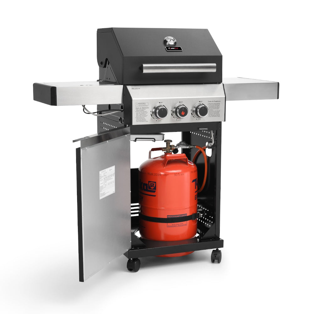 Premium Black 2+1 Large Gas Barbecue - CosmoGrill